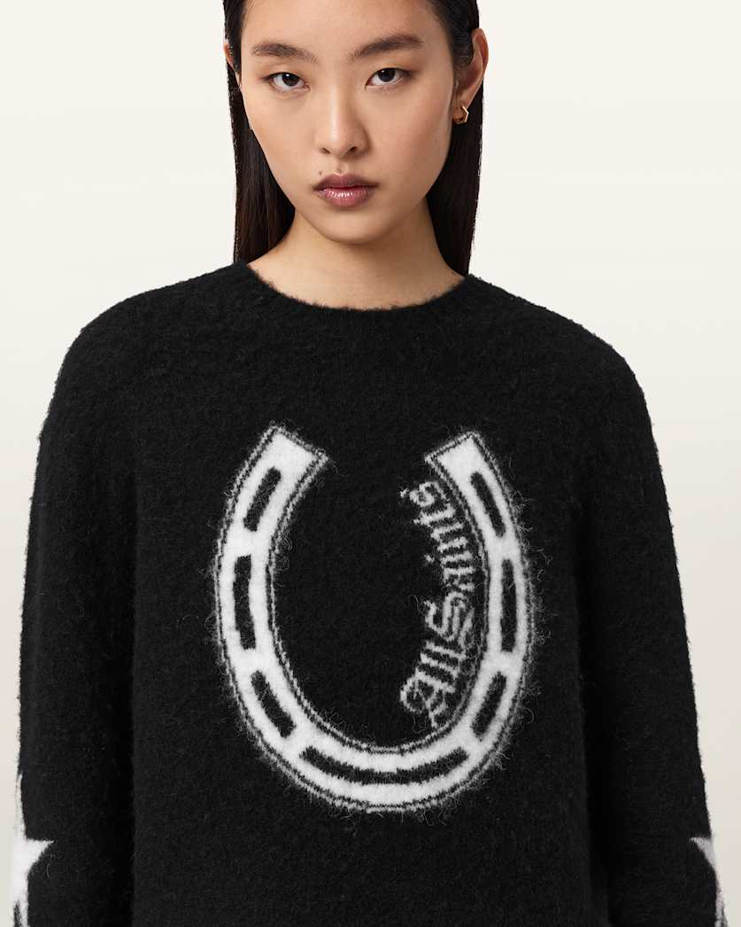 Kismet Crew Neck Jumper BLACK/CHALK WHITE | ALLSAINTS